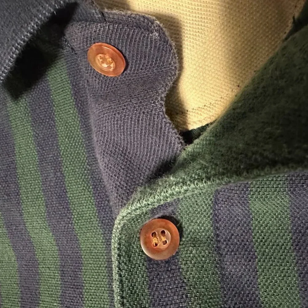 Vintage | Shirts | Vintage Bunkers Rugby Style Cotton Polo Stripes ...